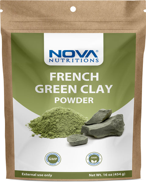 Nova Nutritions French Green Clay Powder 16 OZ (454 Gram) - for Facial