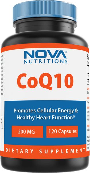 Nova Nutritions CoQ10 Coenzyme q10 200mg 120 Capsules - COQ10 Promotes